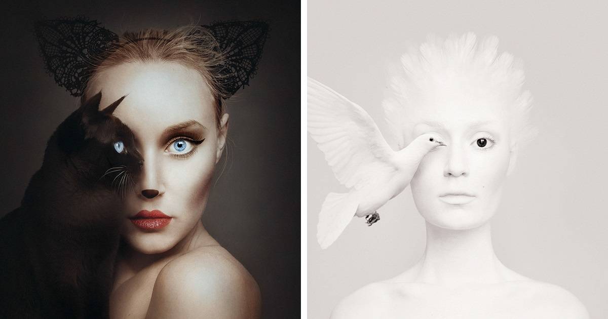 Flora Borsi - Stunning and Surreal Self-portraits with Various Animals ...